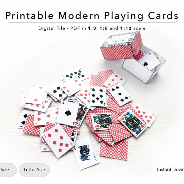 1/12 Scale Playing Cards - Etsy