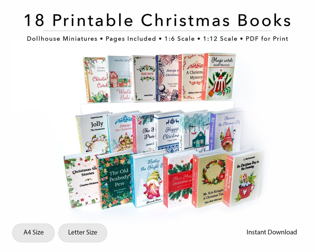 18 Printable Miniature Christmas Books With Pages | Text From Christmas ...