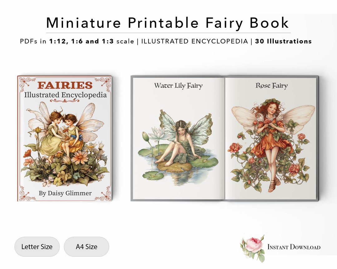 Fairy Encyclopedia: Printable Miniature Book With 30 Illustrations (PDF ...
