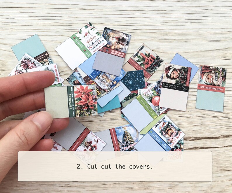 30 Miniature Christmas Book Covers, Printable Sheet, DIY Mini Books PDF ...