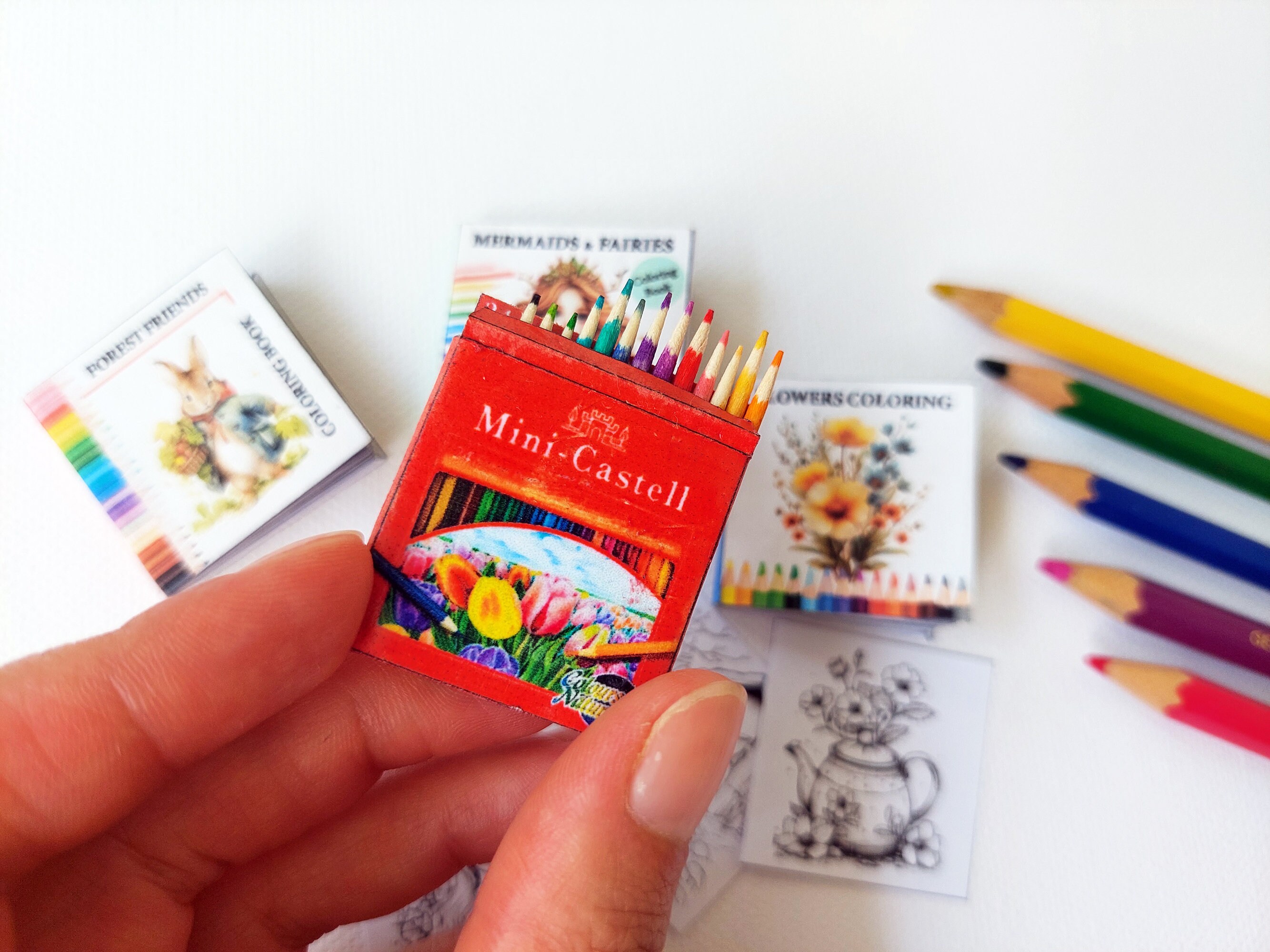 Miniature Coloring Books: Dollhouse Printable, 1/6, 1/12, 1/3 Scale ...