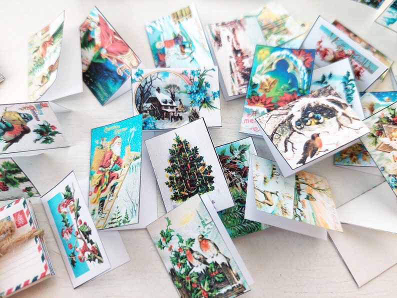 Printable Miniature Christmas Cards With Envelopes: Dollhouse (PDF ...