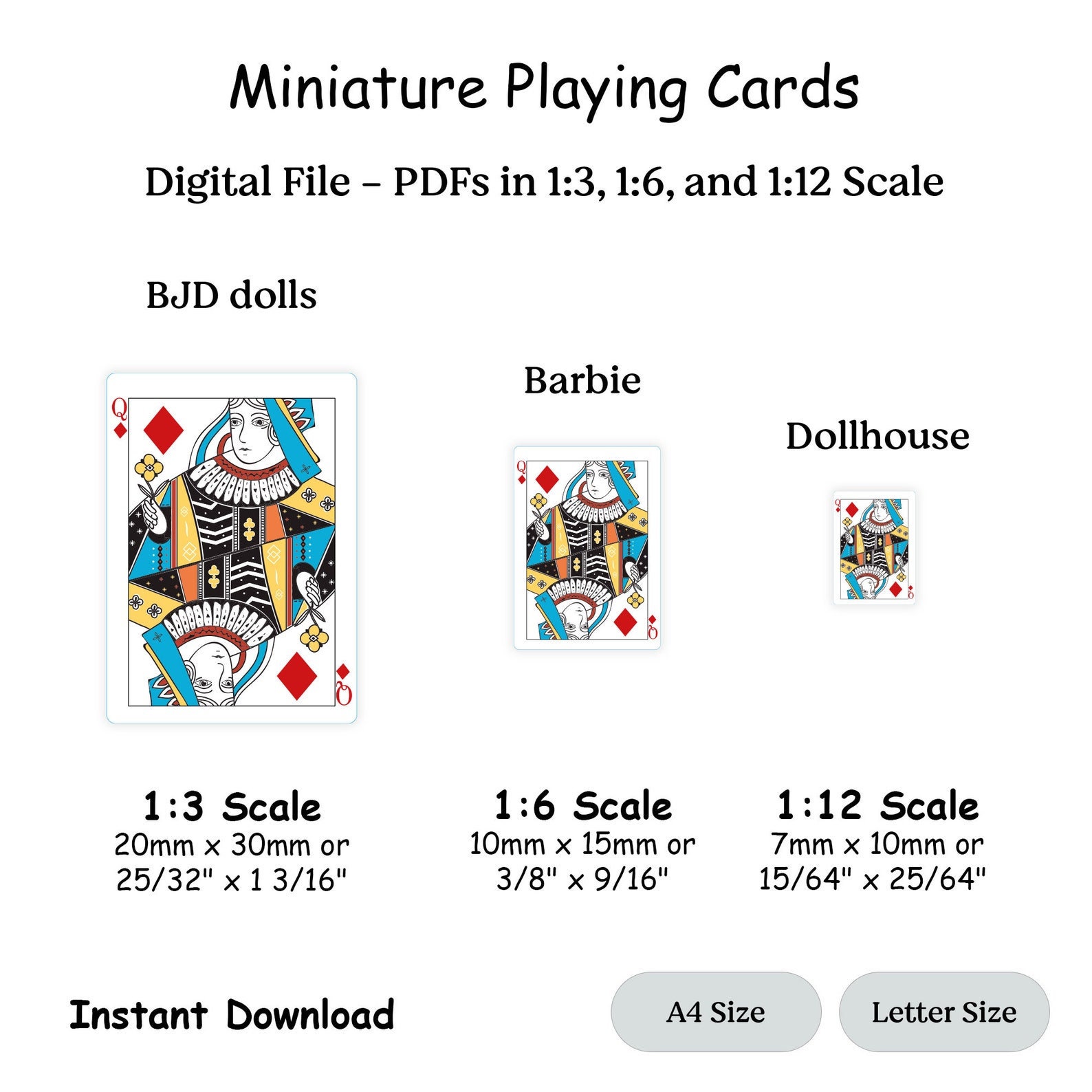 Printable Miniature Playing Cards: Dollhouse Casino Deck (PDF) - Etsy