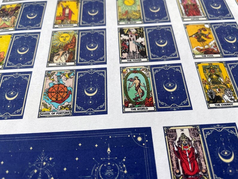 Printable Miniature Tarot Cards Deck Dollhouse Tarot Cards - Etsy