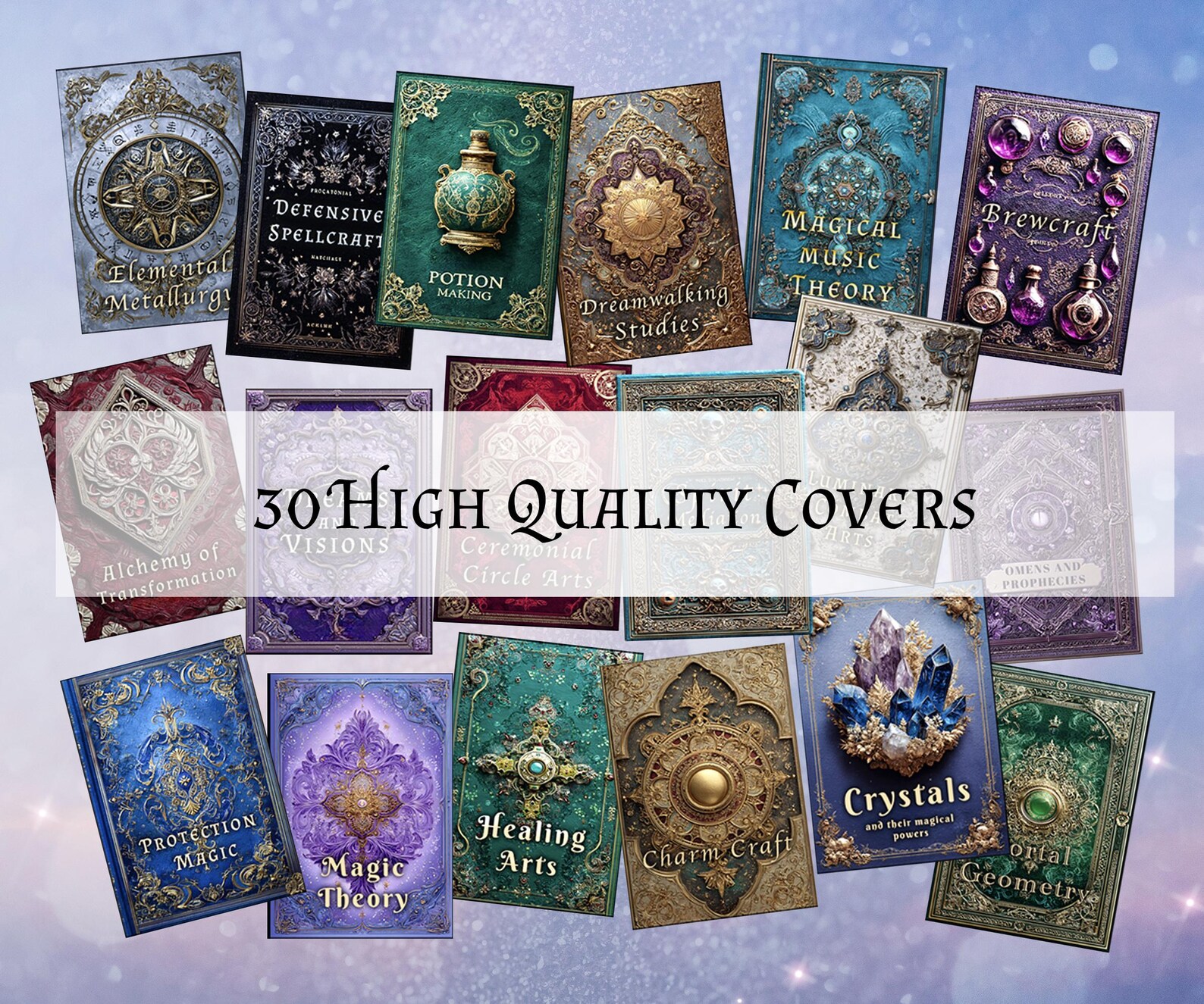 Miniature Magic School Book Covers, 1:6 and 1∶12 Scale (PDF) - Etsy
