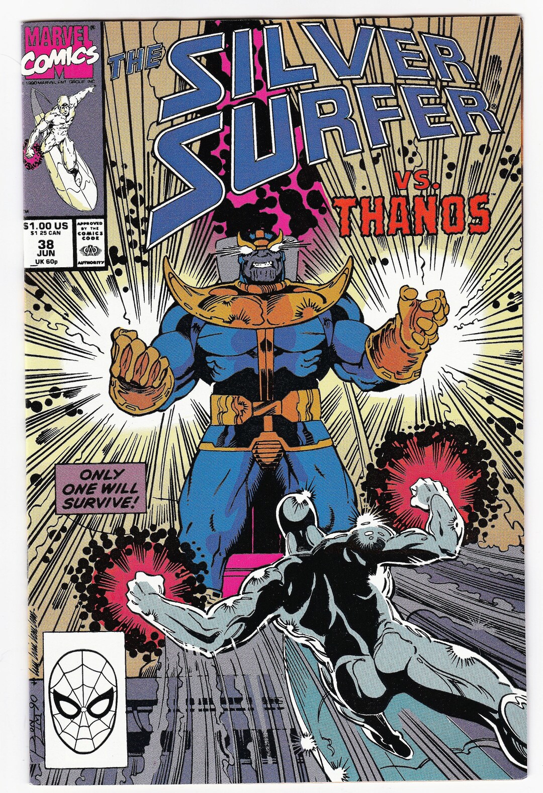 Silver Surfer 38 VFNM Rebirth of Thanos Infinity Gauntlet Prelude Jim ...