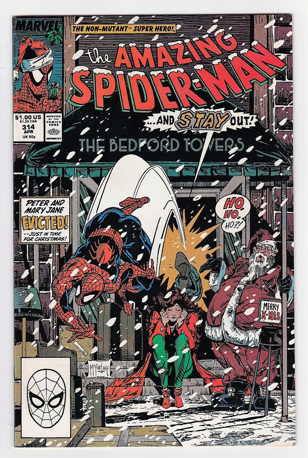 The Amazing Spider-man 314 NM Todd Mcfarlane Mary Jane Christmas Cover ...