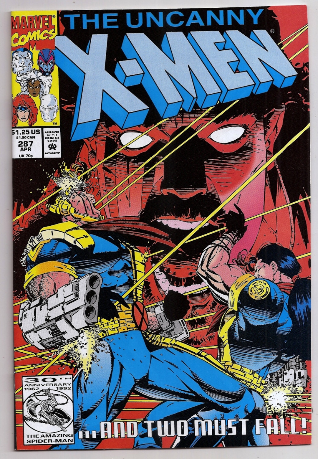 The Uncanny X-men 287 NMMT John Romita Jr Bishop KEY Fitzroy April 1992 ...