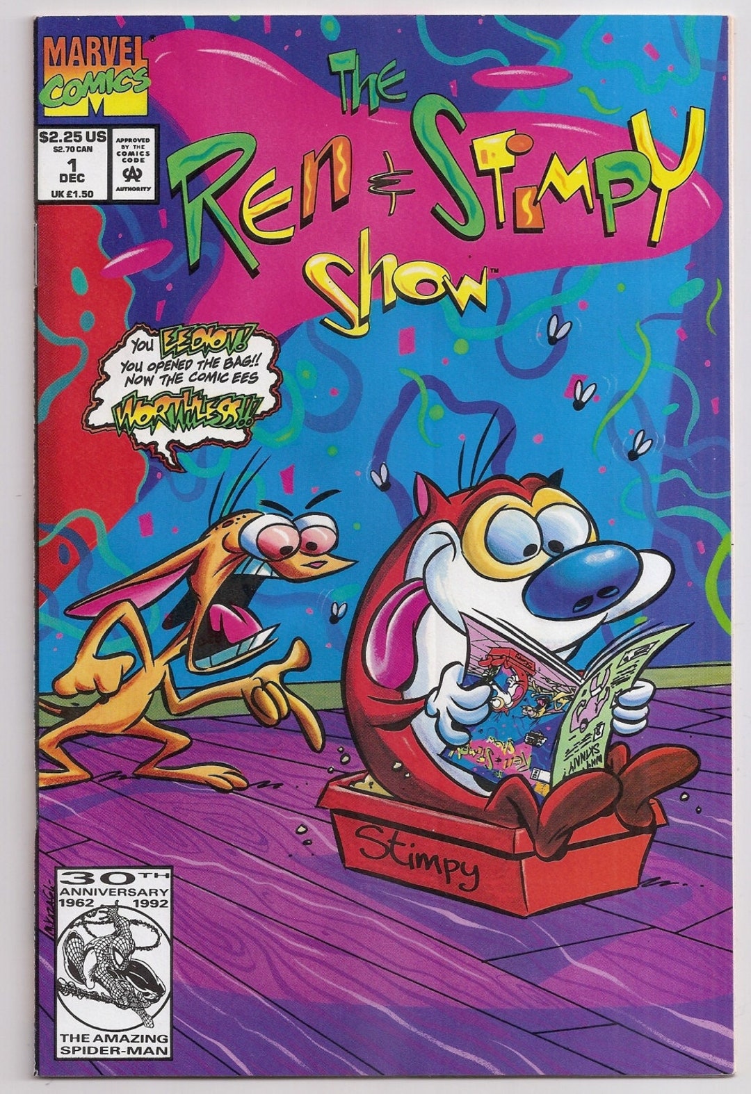 The Ren & and Stimpy Show 1 VFNM 1st Print With Ren Scratch N Sniff Air ...