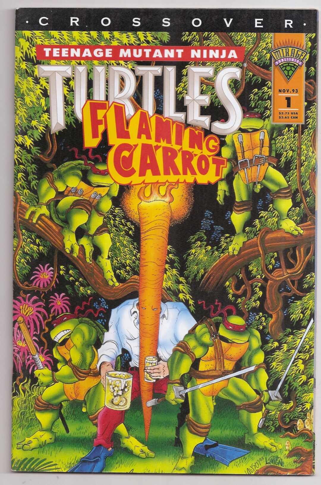 Teenage Mutant Ninja Turtles Flaming Carrot 1 VF Crossover Bob Burden ...