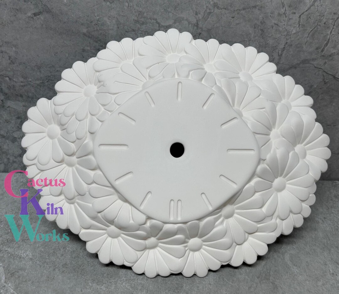 Ceramic Bisque Paint Your Own Daisy Clock YOU PAINT DIY Unpainted - Etsy