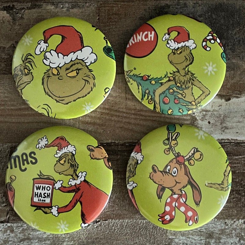 Grinch Button Face - Etsy