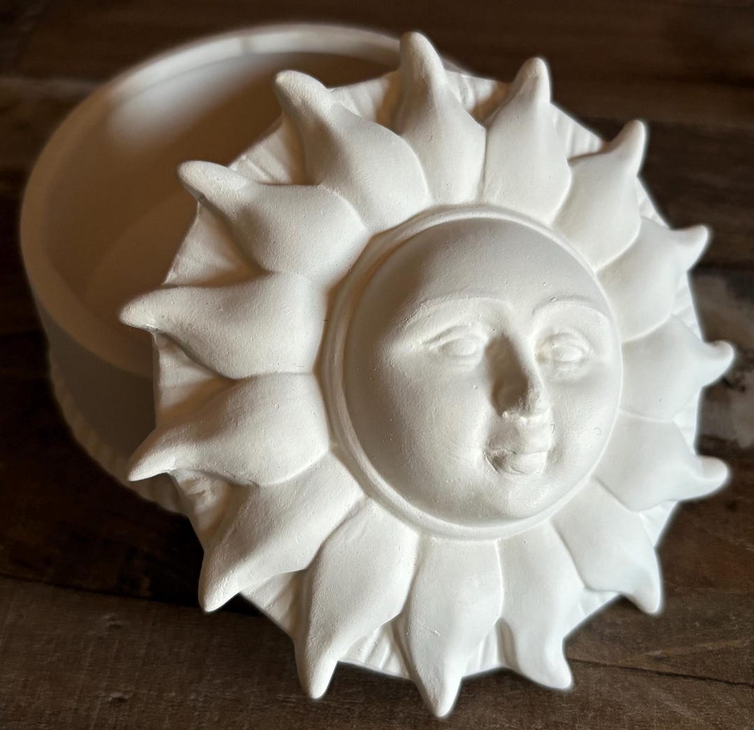 Ceramic Bisque Paint Your Own Sun Trinket Box YOU PAINT DIY Unpainted ...