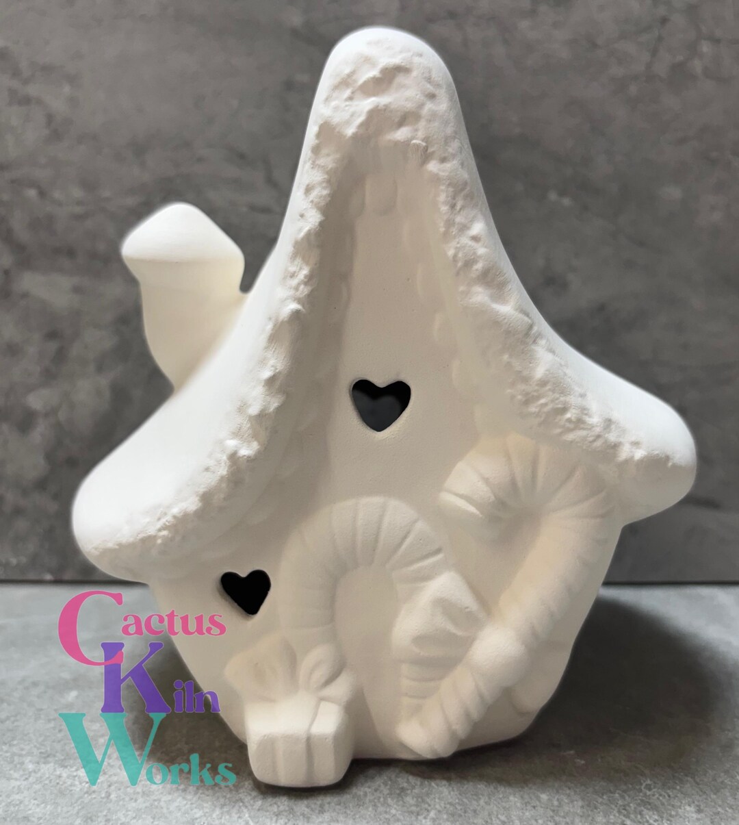Ceramic Bisque Paint Your Own Candy & Hearts Tea Light House YOU PAINT ...