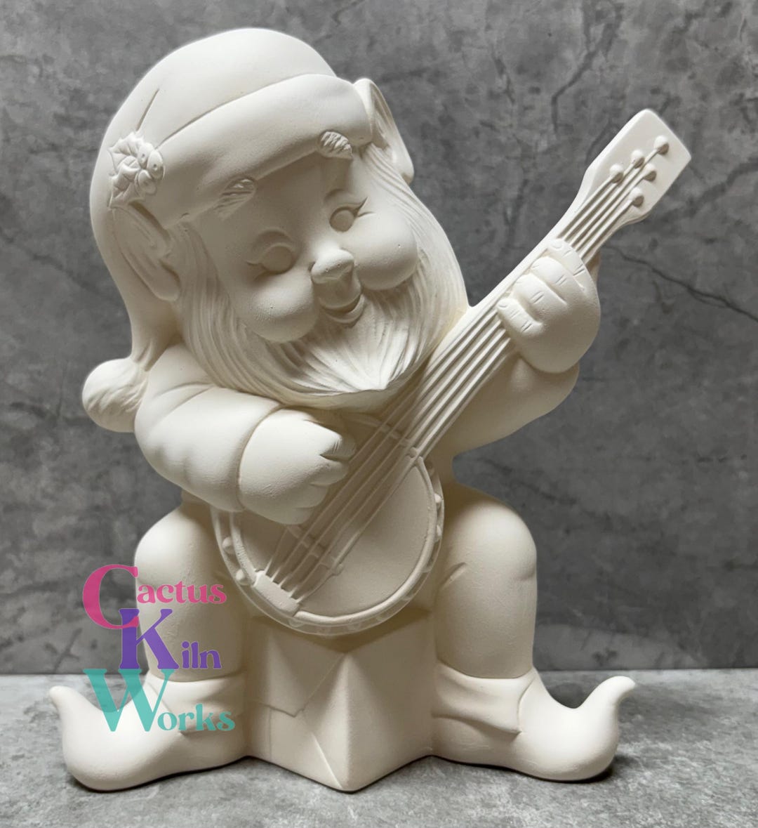 Ceramic Bisque Paint Your Own Santa's Elf Pinewood Dance Party Banjo ...