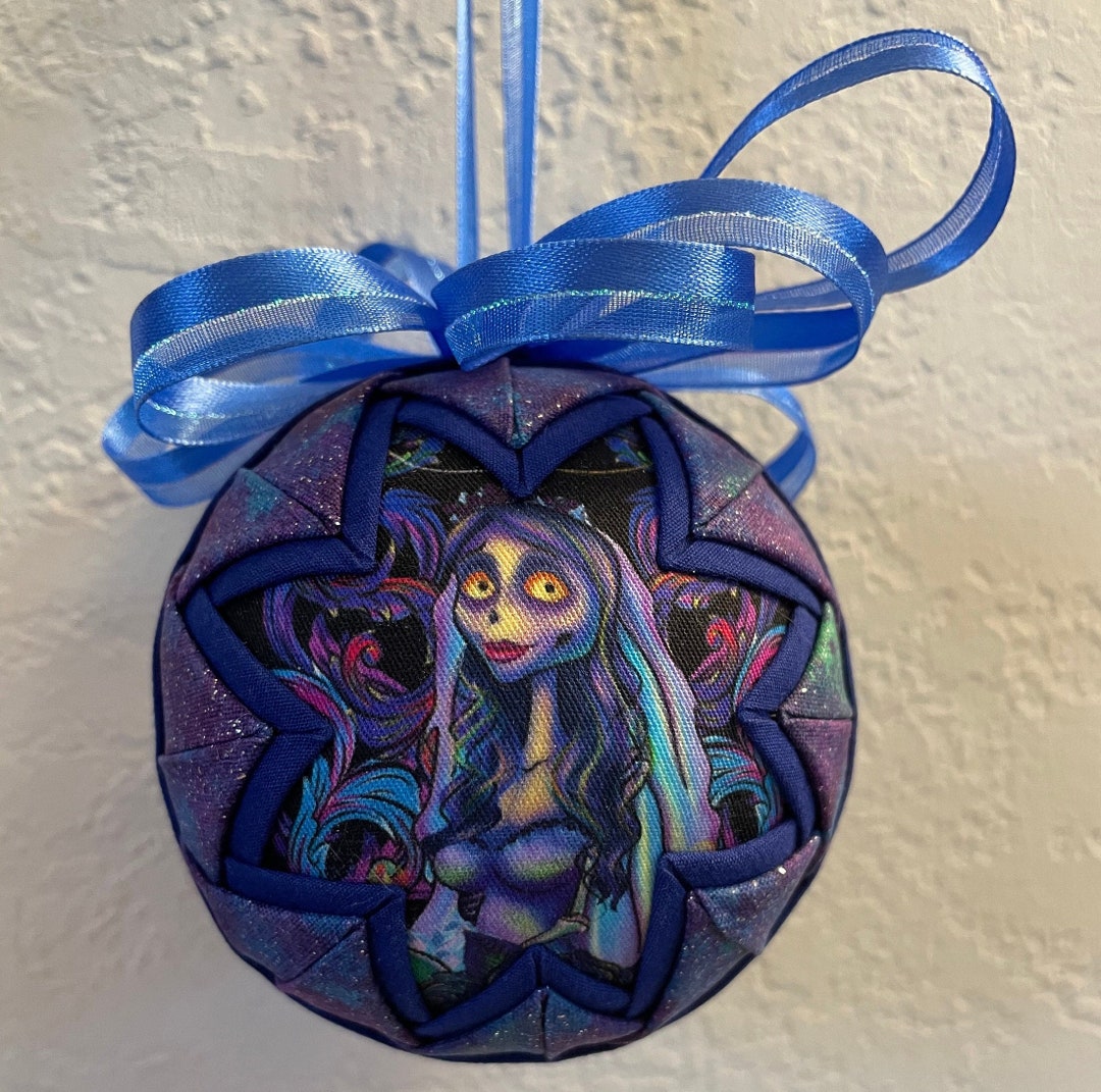 Fabric Quilted 3" Ball Ornament Inspired by Corpse Bride Emily & Victor ...