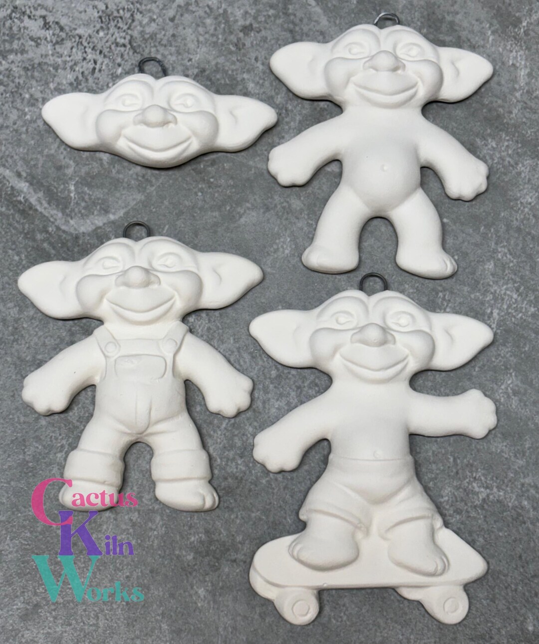 Ceramic Bisque Paint Your Own 80's Trolls Ornaments YOU PAINT DIY ...
