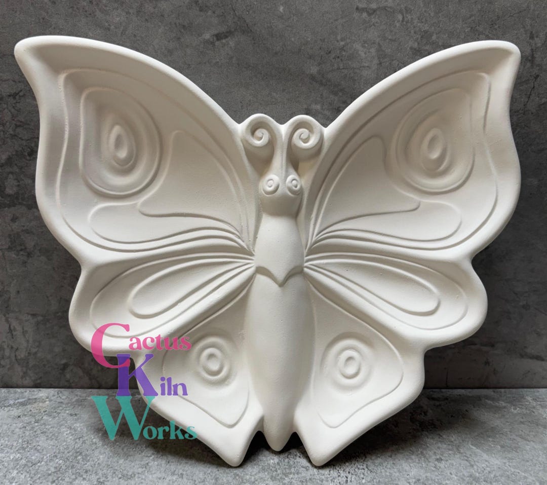 Ceramic Bisque Paint Your Own Butterfly Plate Tray Dish YOU PAINT DIY ...