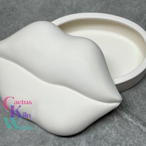 Ceramic Bisque Paint Your Own Big Lips Trinket Box YOU PAINT DIY ...