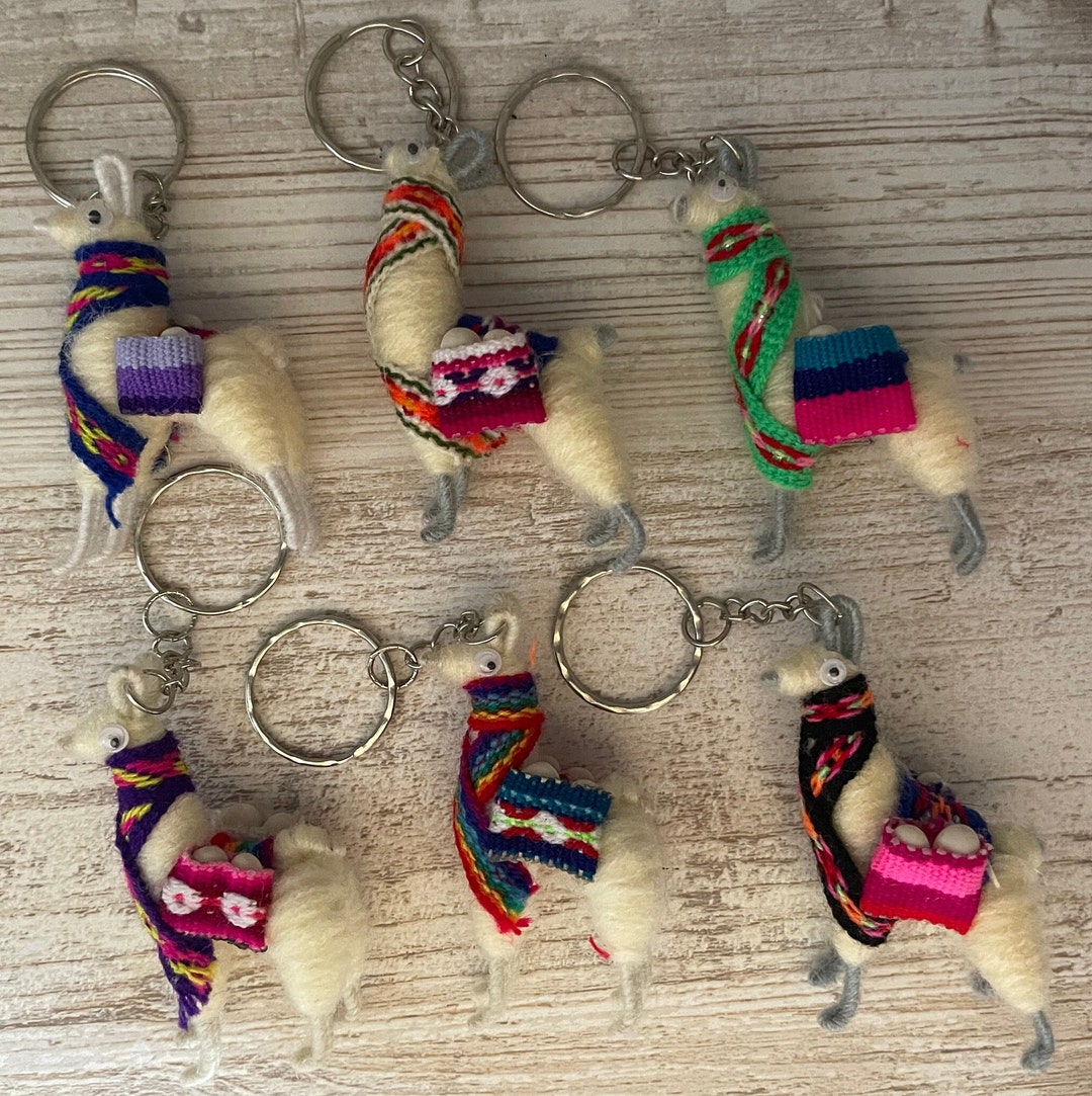 Peruvian Llama Handmade Keychains Cream Fur Grey Feet Ears VARIETY - Etsy