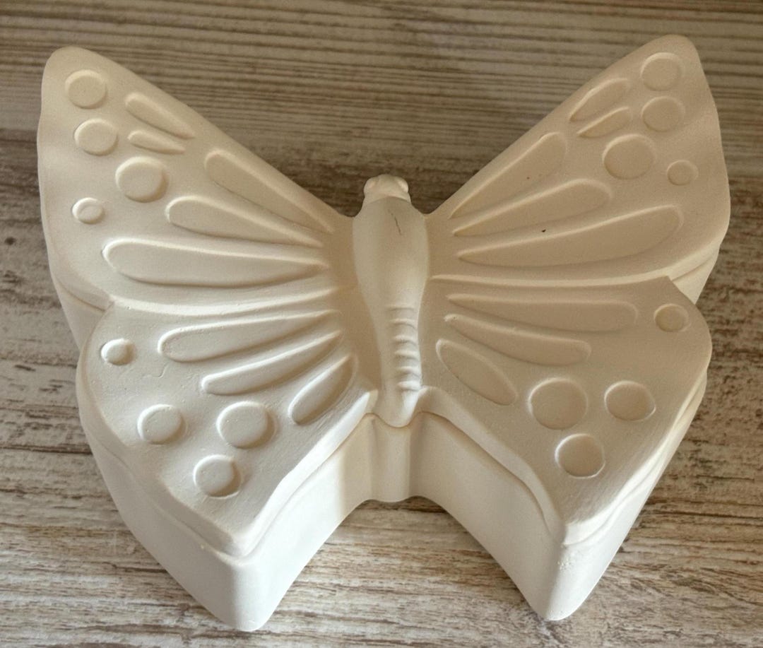 Ceramic Bisque Paint Your Own Butterfly Trinket Box YOU PAINT DIY ...