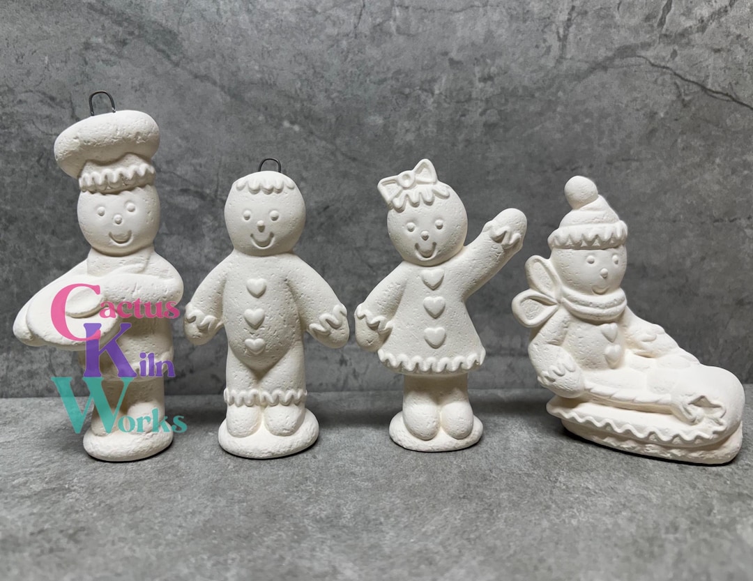 Ceramic Bisque Paint Your Own Gingerbread Family Men Women Kids ...