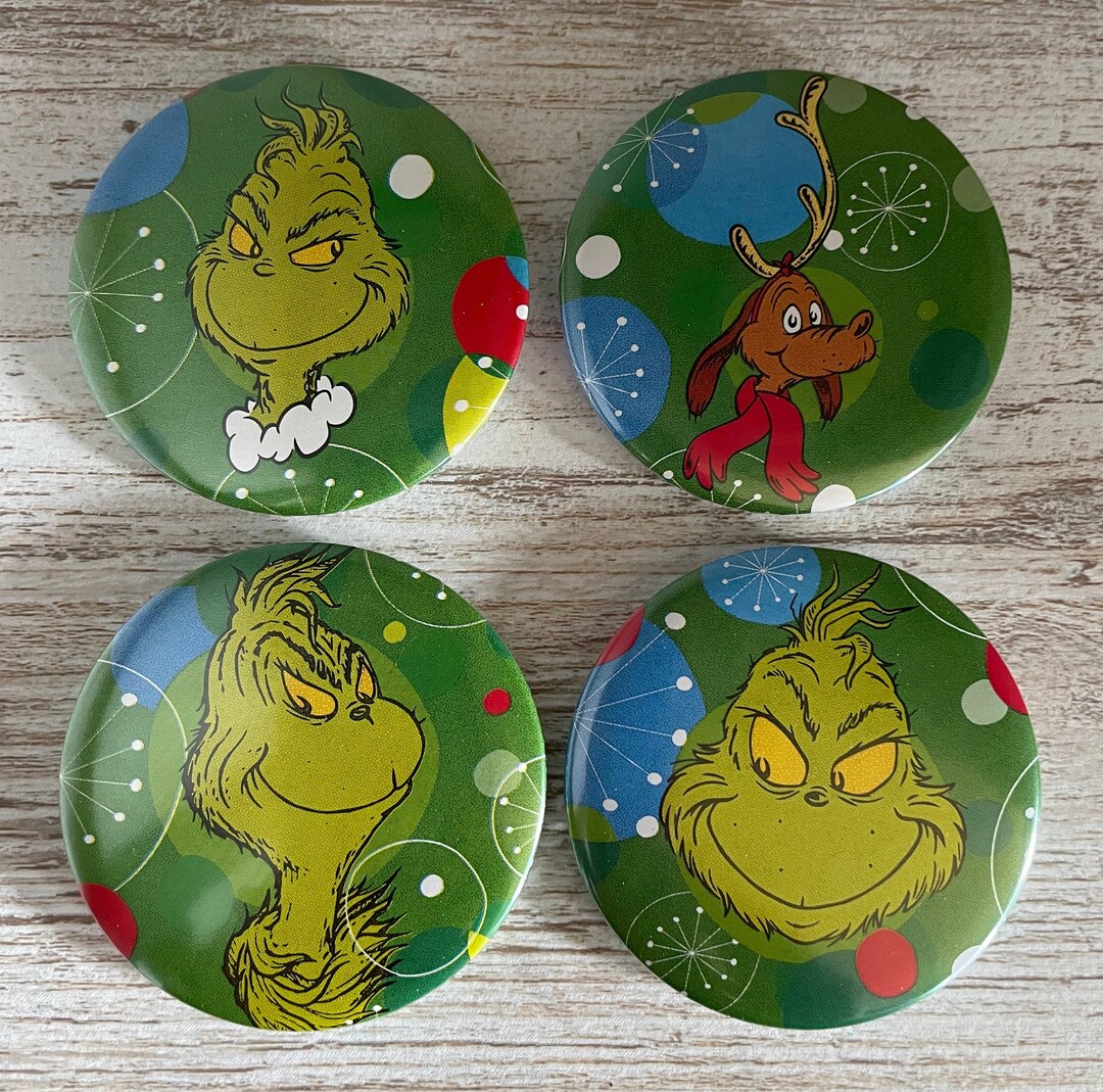 2.25" Buttons Made With Repurposed Christmas Wrapping Paper Featuring ...