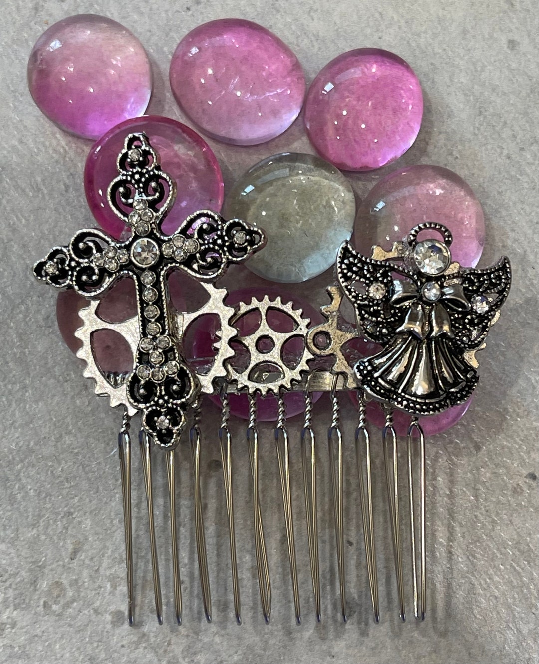Custom Made Steampunk Faith Angel Cross Religious Theme 1.75 ...