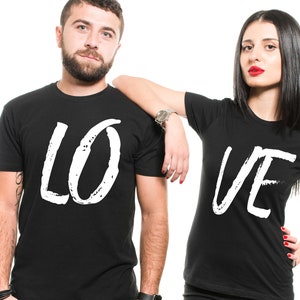 LOVE Couple Matching Shirts Mens T-shirt Womens Fit T-shirt Husband ...