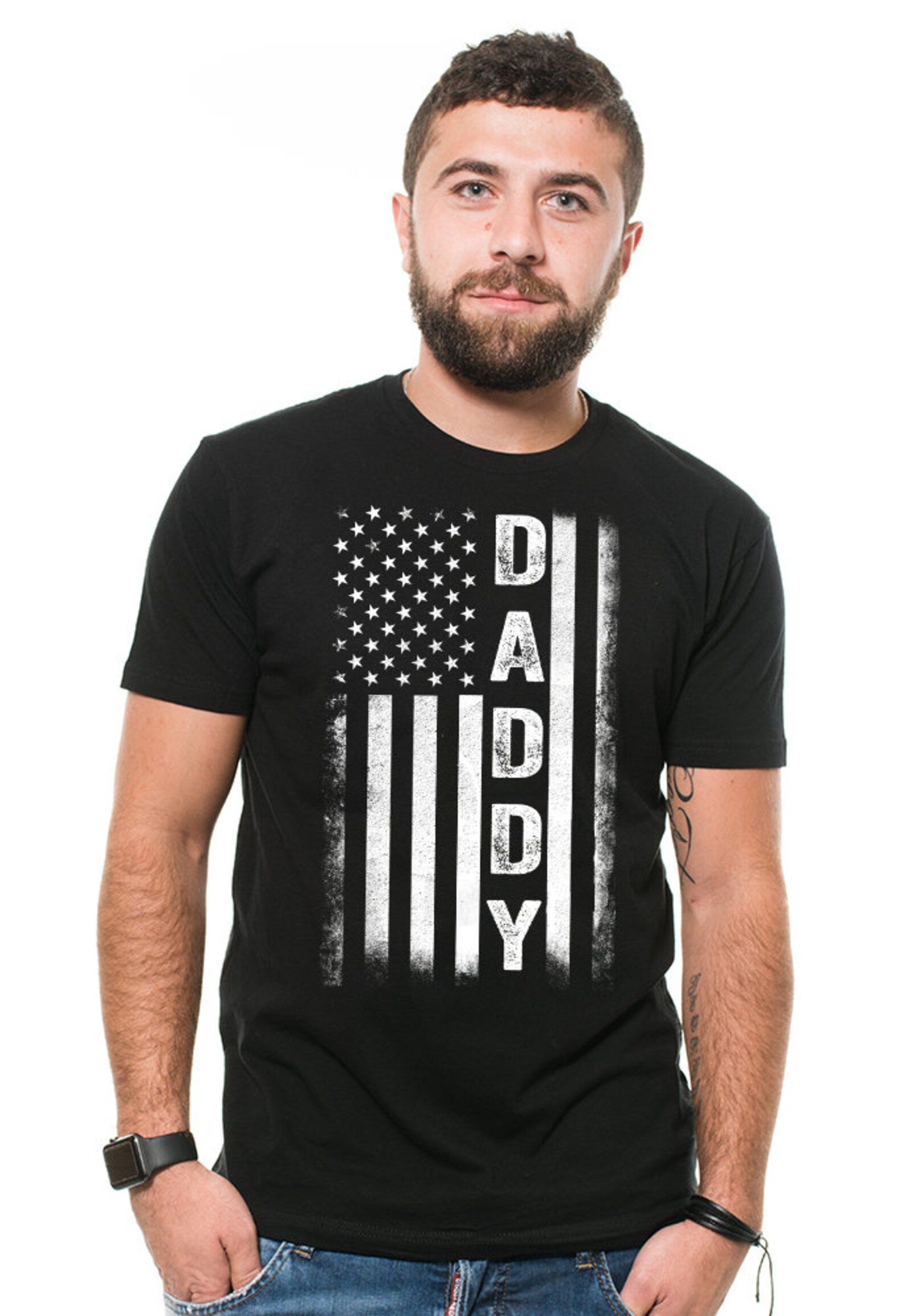 American Dad T-shirt Best Father's Day DADDY Shirt US Flag - Etsy