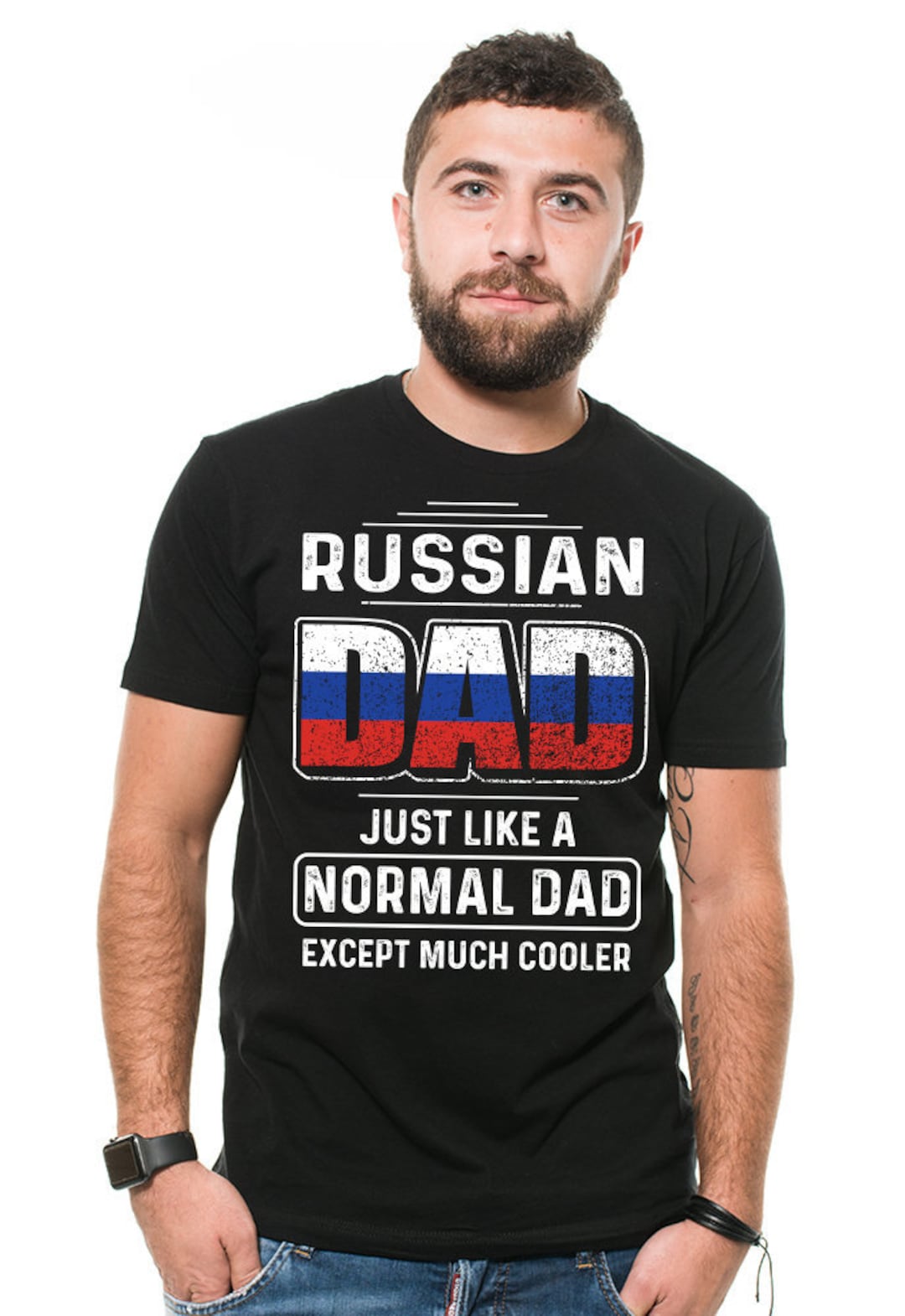 Russian Dad Fathers Day Shirt Father's Day Shirt Russian T-shirt Tee ...