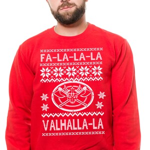 Valhalla Falala Sweater Vikings Fa La La Funny Christmas Sweatshirt ...