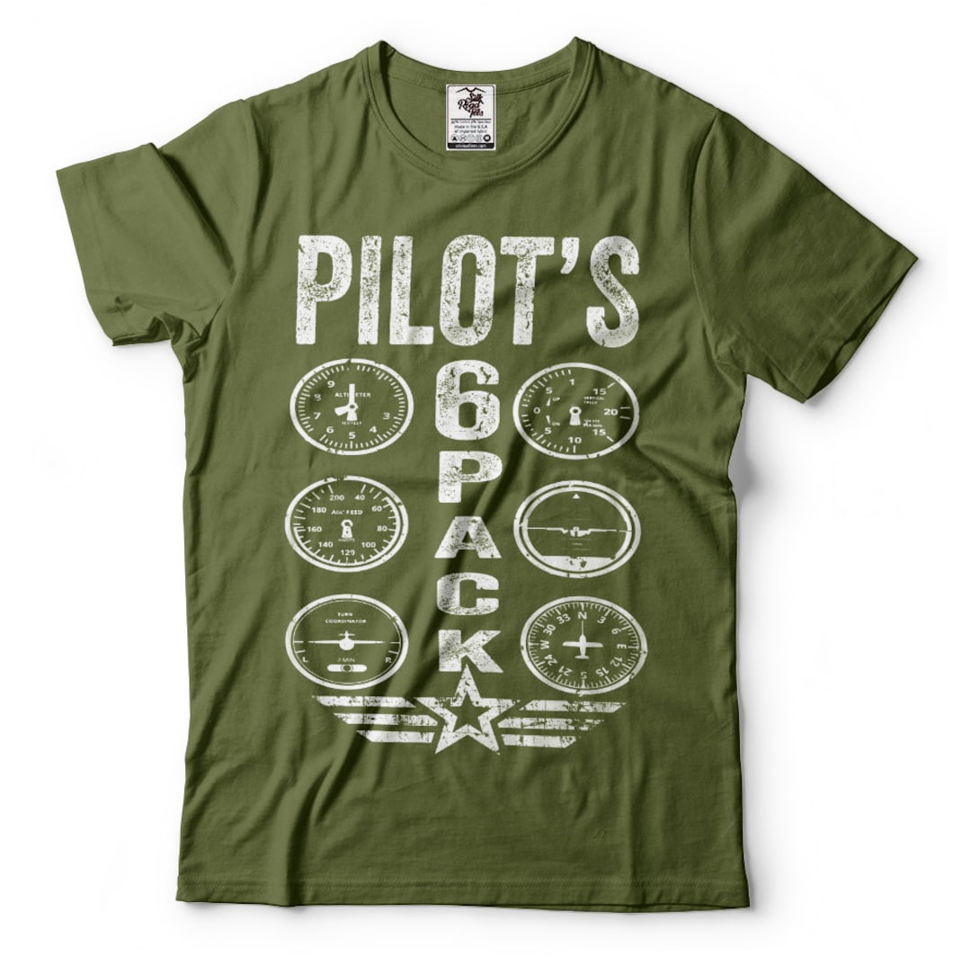 Pilot T-shirt Funny Pilot Flight Instructor Tee Shirt Pilots 6 Pack Tee ...
