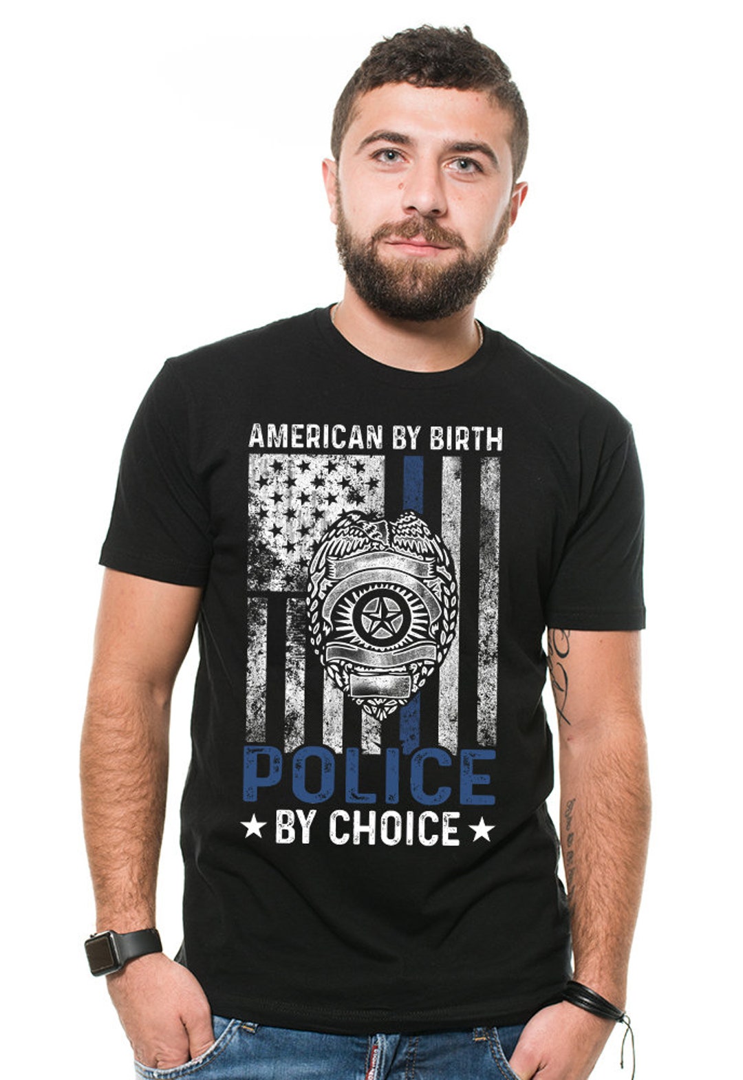 American Police T-shirt Police by Choice Policeman T-shirt US Police ...