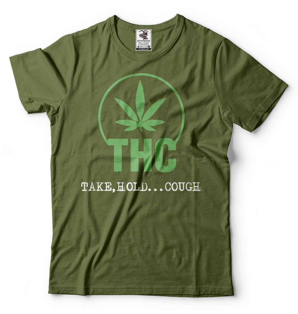 THC Marijuana T-shirt Cannabis Weed Shirt THC Funny Mens T-shirt Take ...