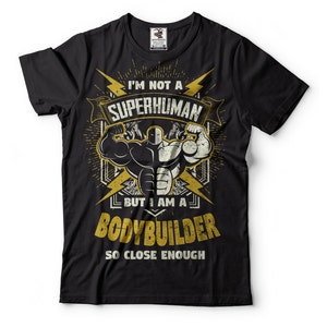 Bodybuilder T-shirt Funny Superhuman Bodybuilder GYM Tee Shirt - Etsy