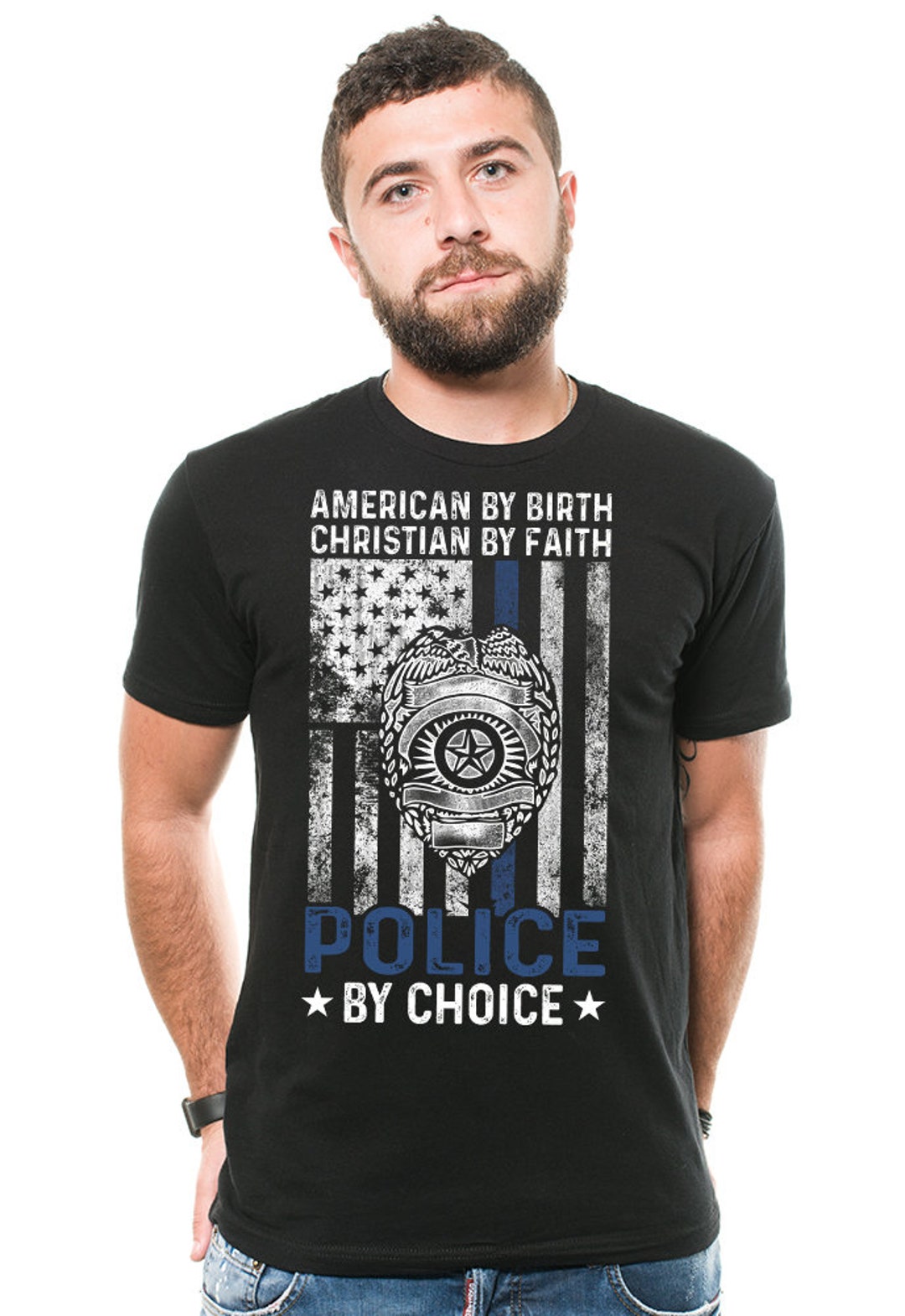 American Police Officer T-shirt US Police Tee Shirt Mens T-shirt USA ...