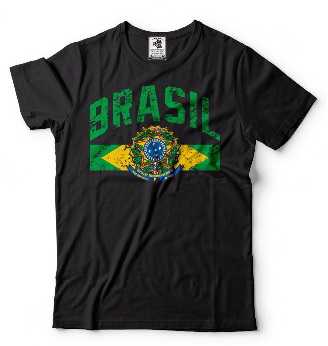 Brasil Mens T-shirt Brazilian Flag National Day Coats of Arms Country T ...