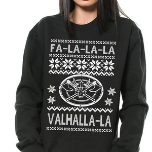 Valhalla Falala Sweater Vikings Fa La La Funny Christmas Sweatshirt ...