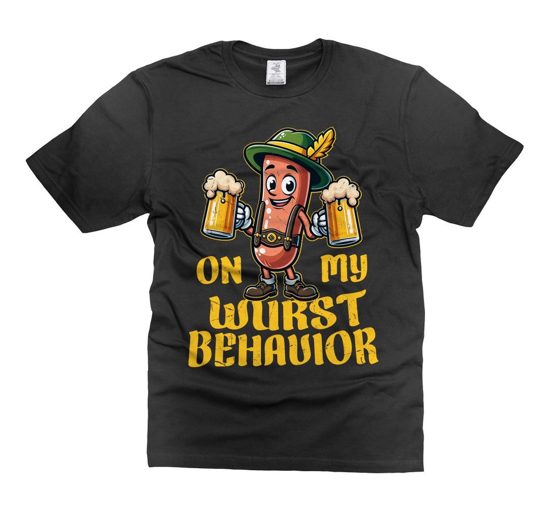 Men's on My Wurst Behavior T-shirt Sausage Party Holiday Wurst Tee ...
