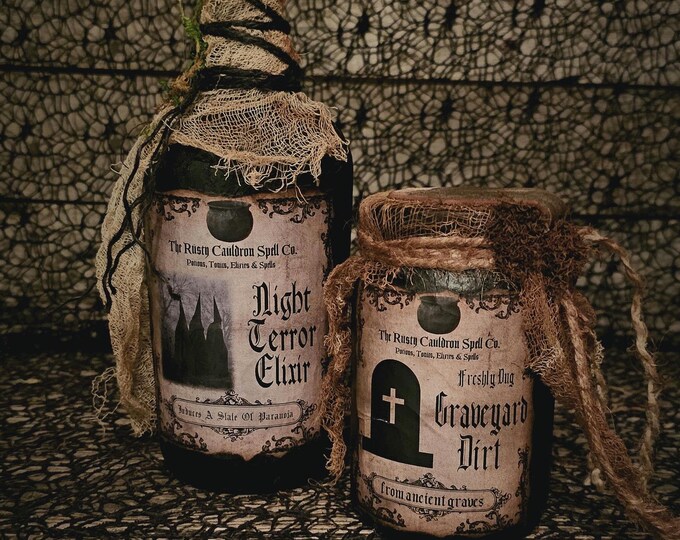 Spooky Potion Bottles, Halloween Home Decor, Halloween Decor, Creepy ...