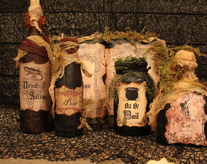 Hocus Pocus Inspired Life Potion Spell Book & Potion Bottle Set ...