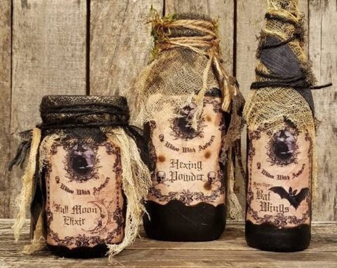 Potion Bottle Set, Halloween Decor, Halloween Decorations, Halloween ...