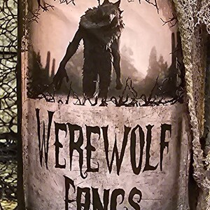 Handmade Halloween Potion Bottle: Werewolf Fangs Decor - Etsy