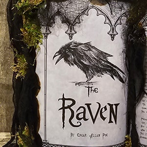 The Raven, Edgar Allan Poe, Poe Decor, Nevermore, Halloween, Goth Decor ...