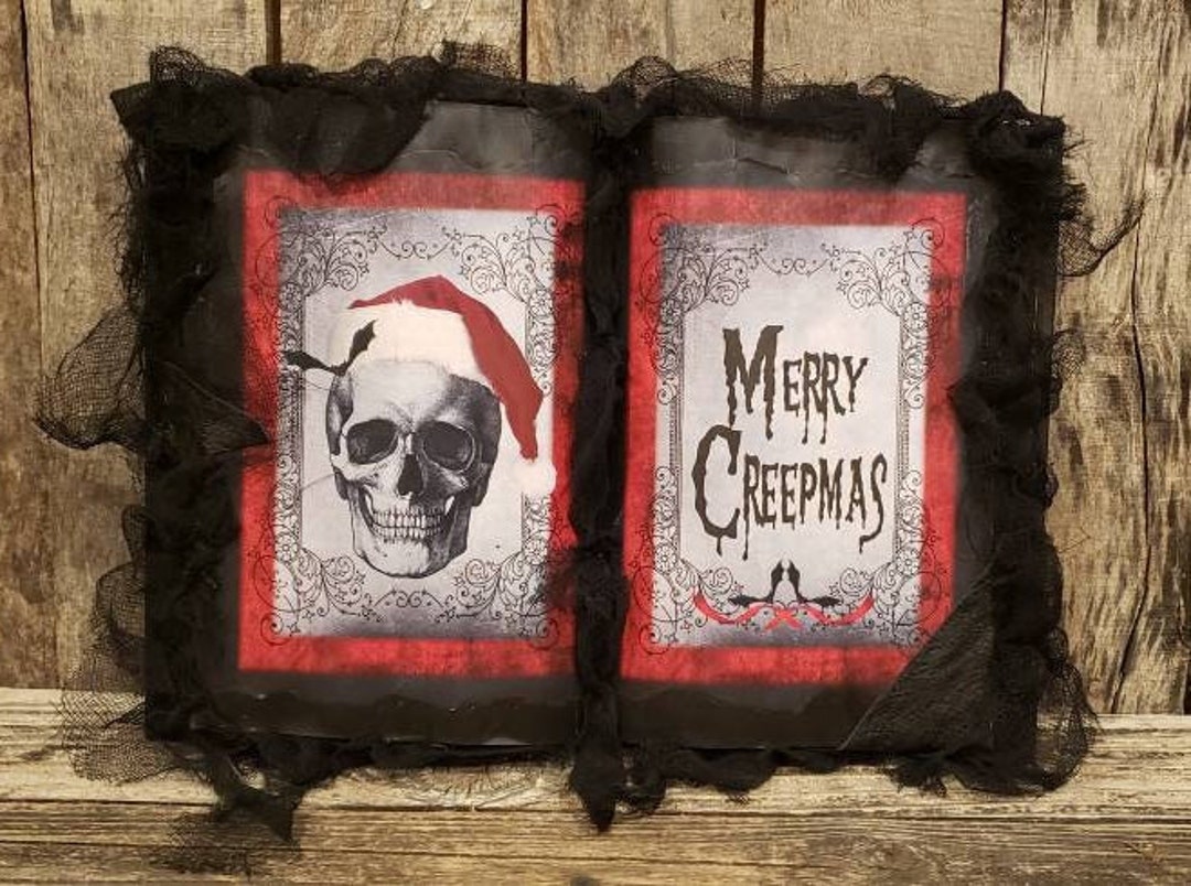 Merry Creepmas, Creepy Christmas Decor, Spooky Christmas Decor, Dark ...