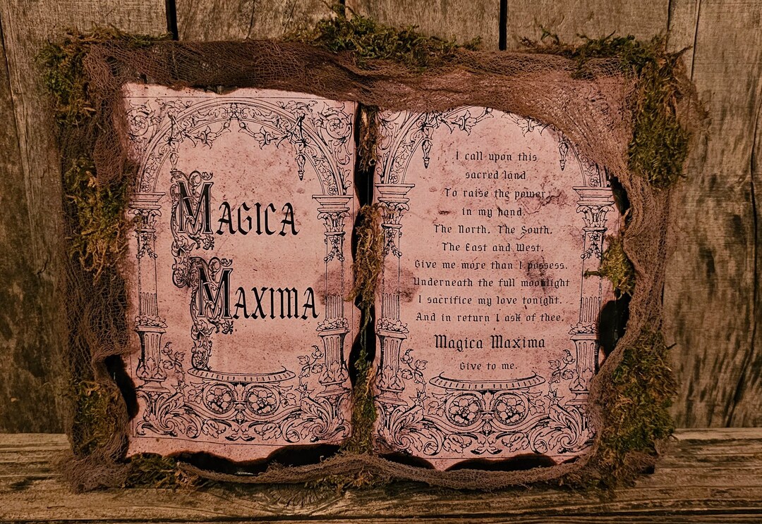 Hocus Pocus Inspired Spell Book Magica Maxima Halloween - Etsy