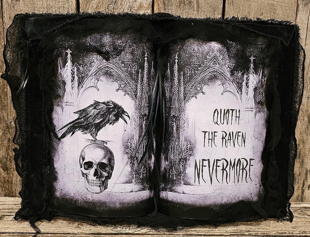 Handmade Edgar Allan Poe Decor: Gothic Raven Spell Book - Etsy