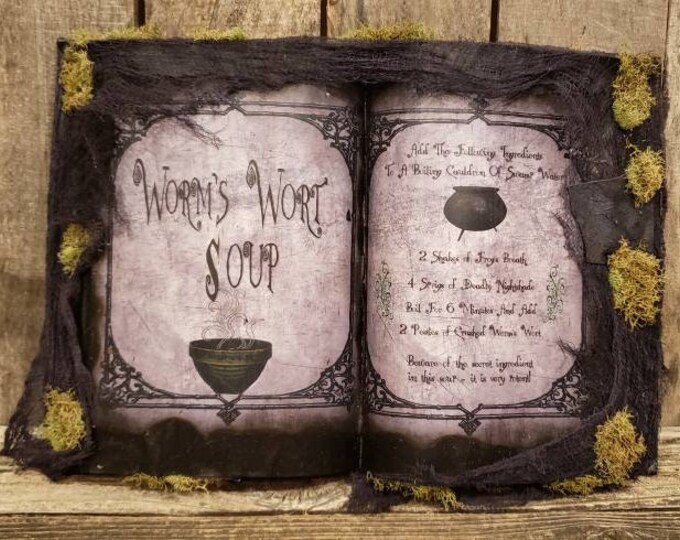 Nightmare Before Christmas Inspired Worm's Wort Soup Spell Book ...