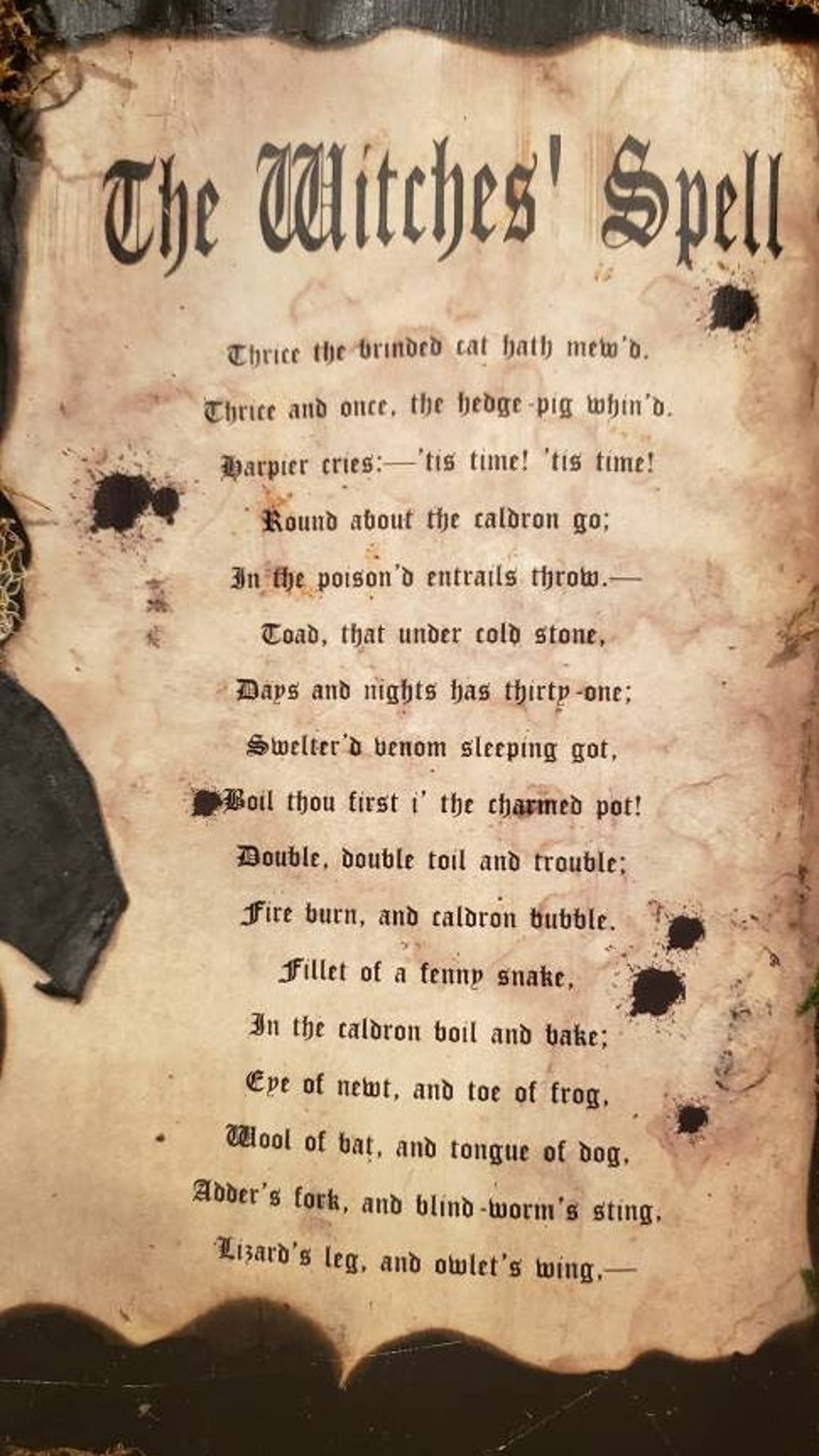 The Witches' Spell Halloween Spell Book Halloween Decor - Etsy